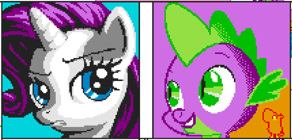#1497630 - safe, peewee, rarity, spike, dragon, pony, pixel art ...