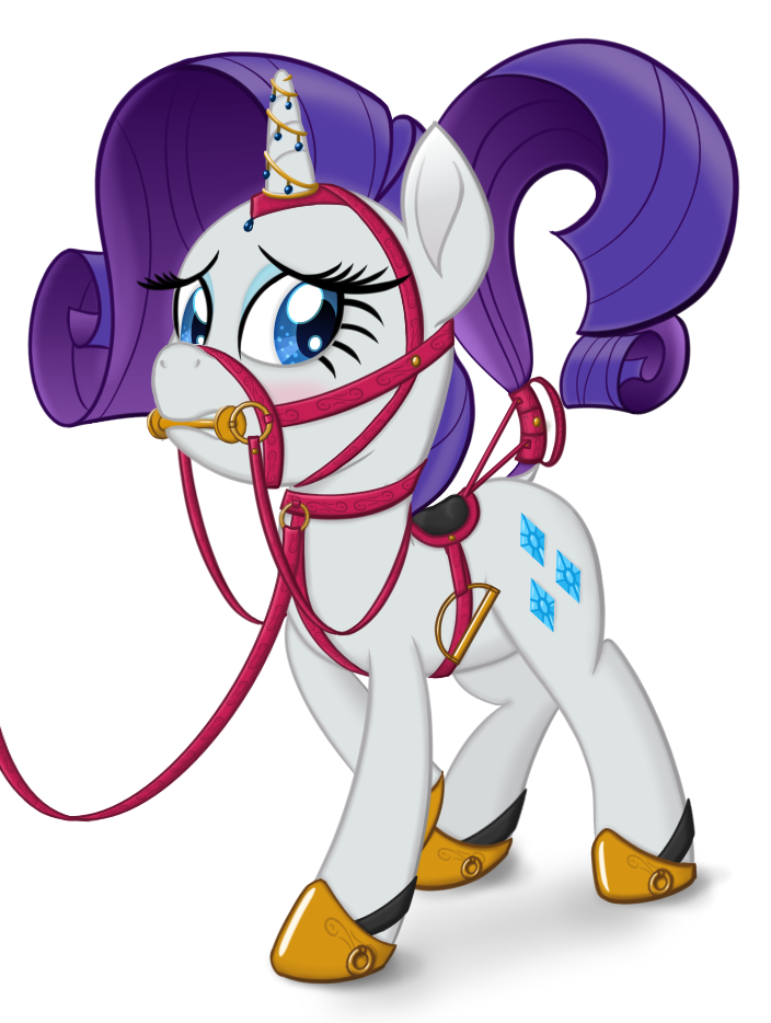 #1480890 - suggestive, artist:cybersquirrel, rarity, pony, g4, bit gag, blushing, bondage ...