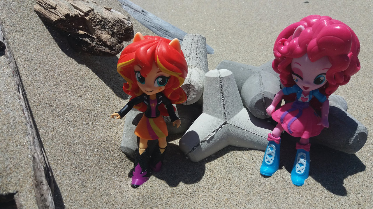 #1481394 - safe, artist:nightfly19, pinkie pie, sunset shimmer ...