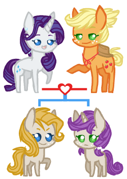 #1499784 - safe, artist:marshmall0wface, applejack, rarity, oc, pony ...