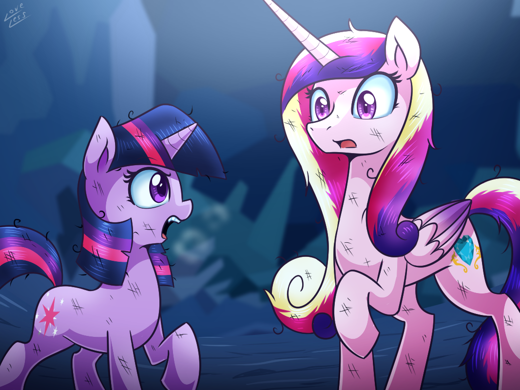 Princess Cadence And Twilight Sparkle Hug