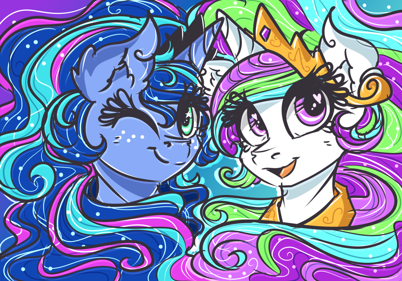 #1510864 - safe, artist:karmamoonshadow, princess celestia, princess ...