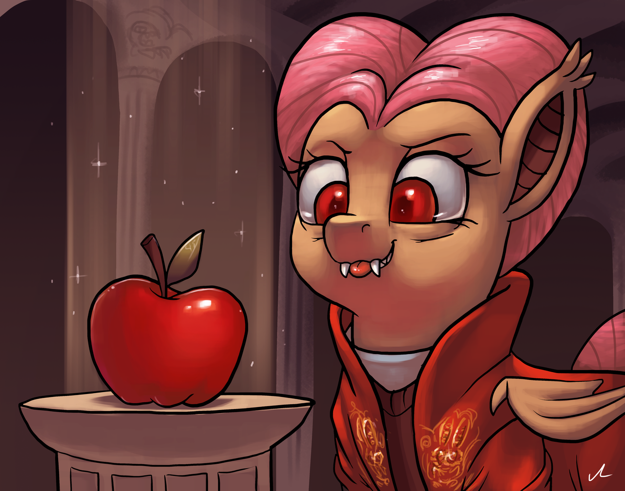 #1511838 - safe, artist:docwario, fluttershy, bat pony, pony, vampire ...