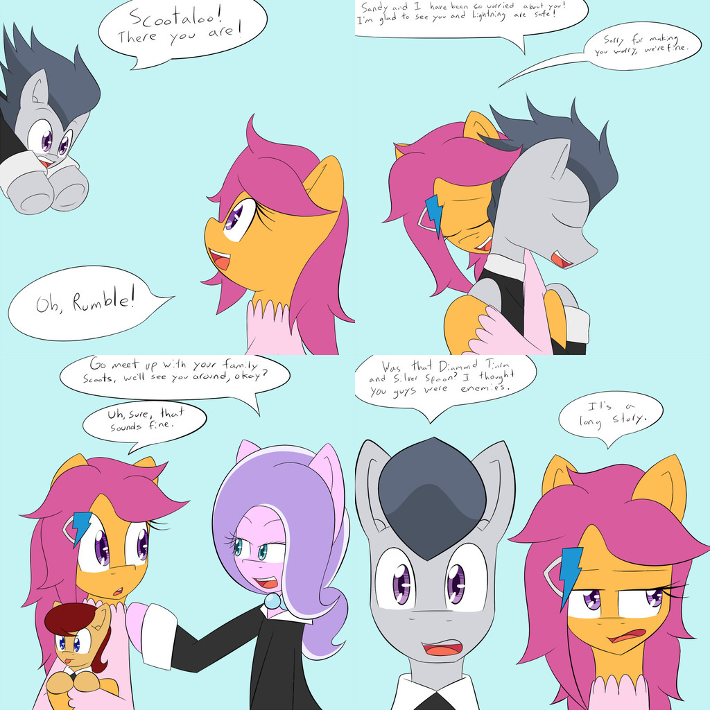 #1515952 - safe, artist:jake heritagu, diamond tiara, rumble, scootaloo ...