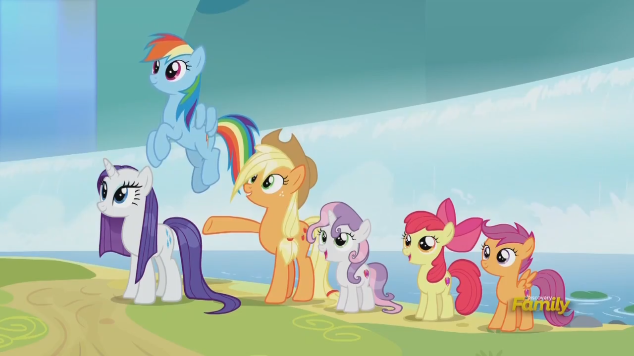 #1522394 - safe, screencap, apple bloom, applejack, rainbow dash ...