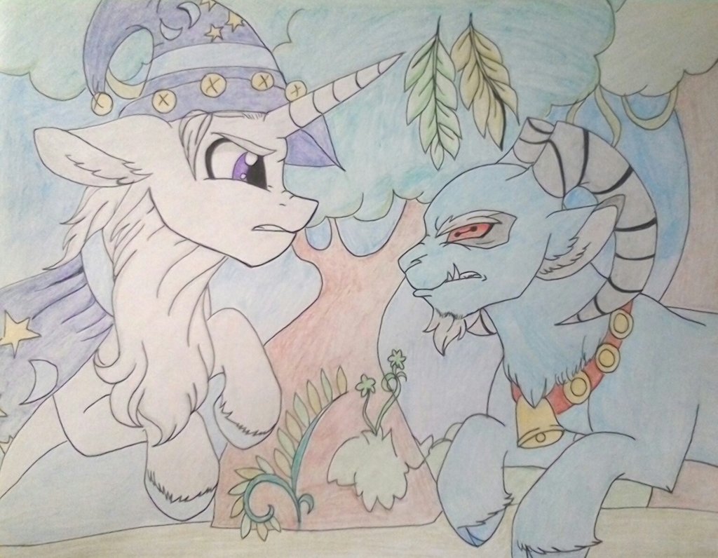 #1522791 - safe, artist:evergreen-gemdust, grogar (g1), star swirl the ...