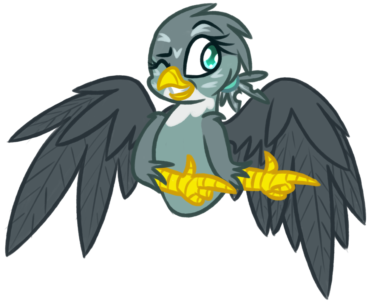 #1505542 - safe, artist:nekro-led, gabby, griffon, g4, bust, claw ...