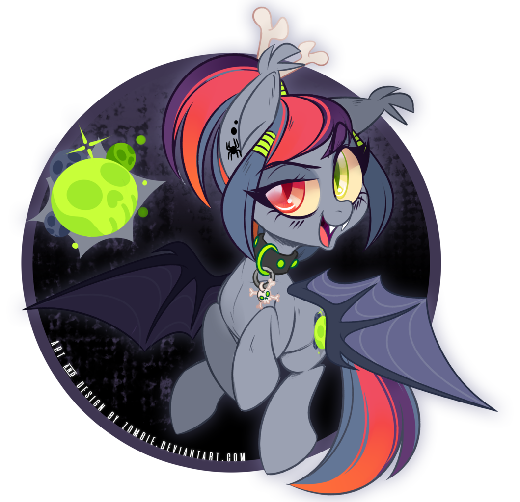 #1534379 - safe, artist:zombie, oc, oc only, oc:bubble bone, bat pony, bat pony oc ...