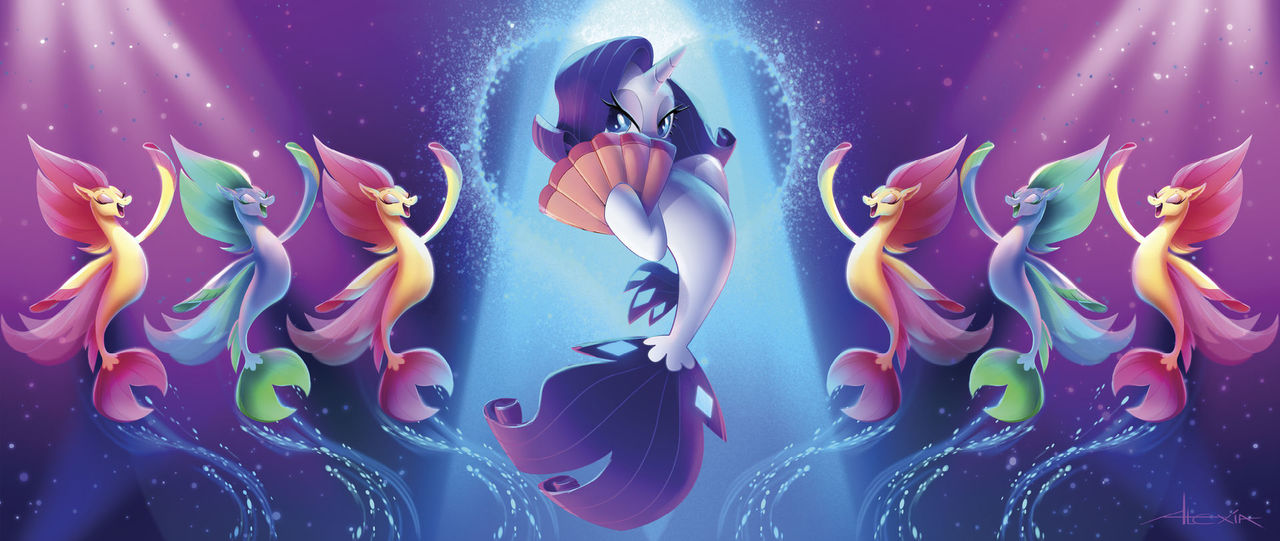 #1525457 - safe, artist:alexia tryfon, rarity, seapony (g4), my little ...