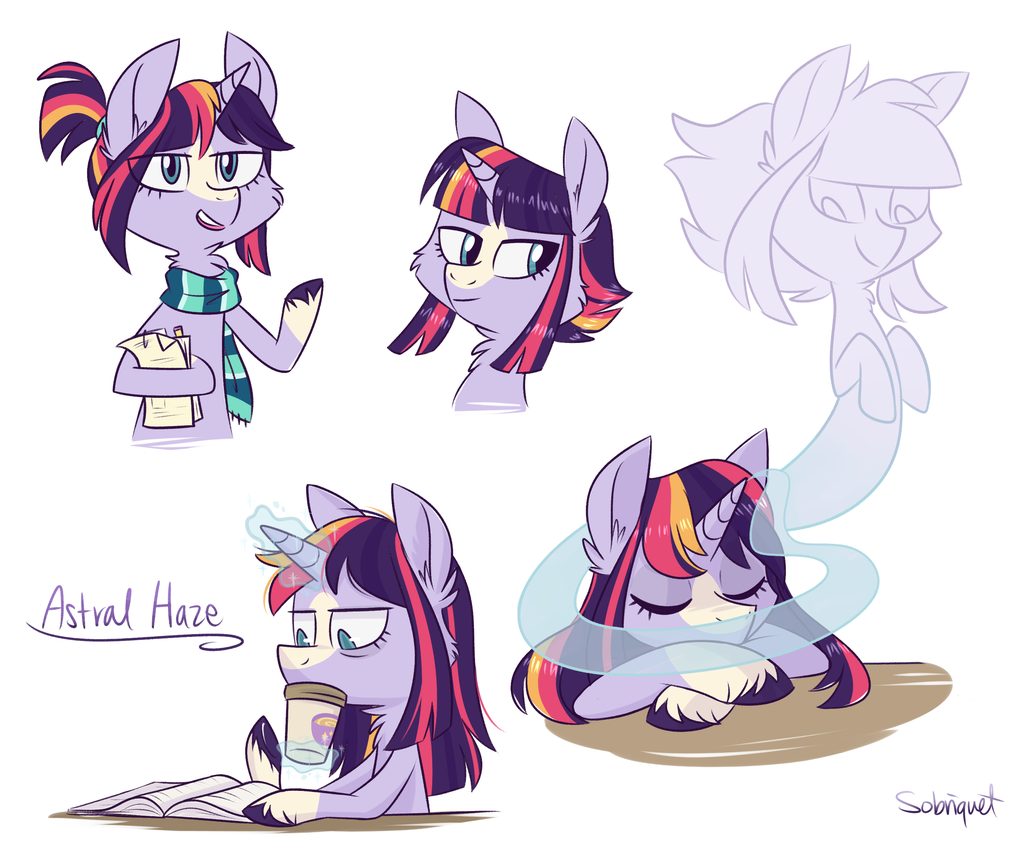 #1544314 - safe, artist:flourret, oc, oc only, oc:astral haze, pony, unicorn, astral projection ...