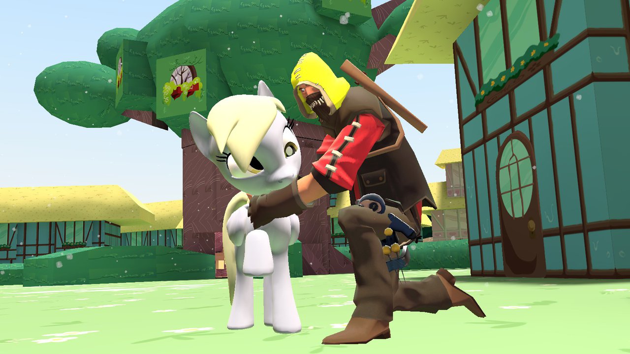 #1547606 - safe, artist:furryfox422, derpy hooves, 3d, team fortress 2 ...
