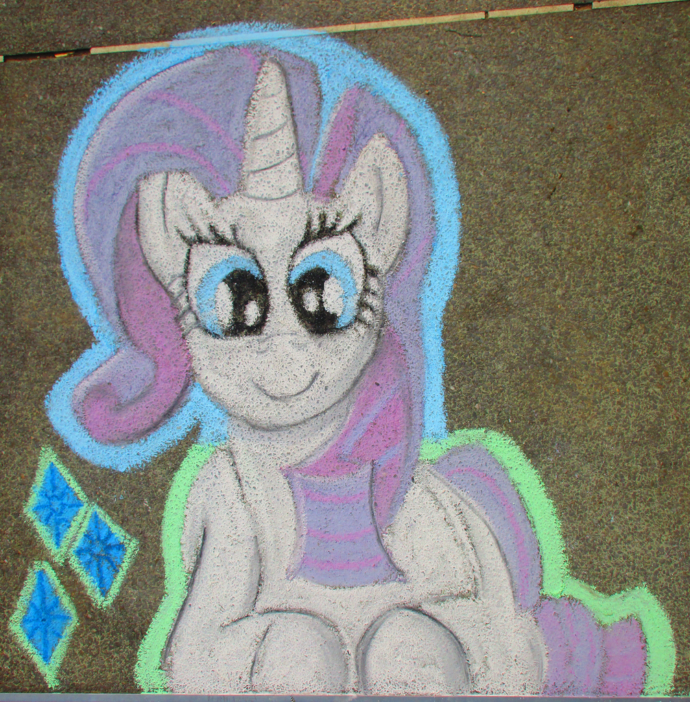 #1530632 - safe, artist:malte279, rarity, pony, unicorn, chalk art ...