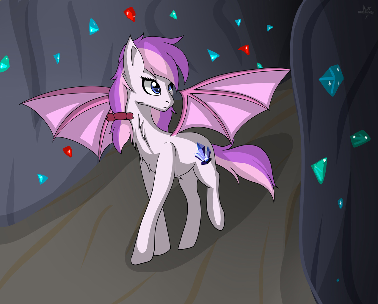 #1621176 - safe, artist:drarkusss0, oc, oc only, oc:malina, pony, cave ...