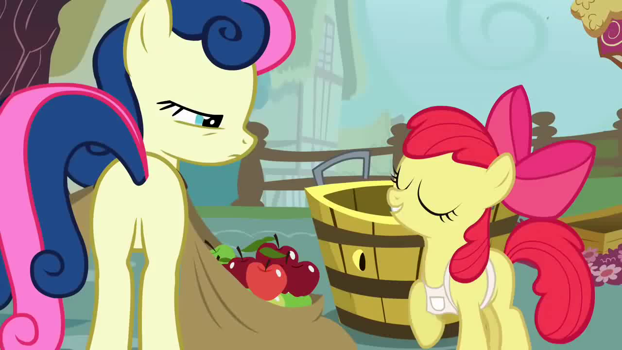#1630936 - safe, screencap, apple bloom, bon bon, sweetie drops, call ...