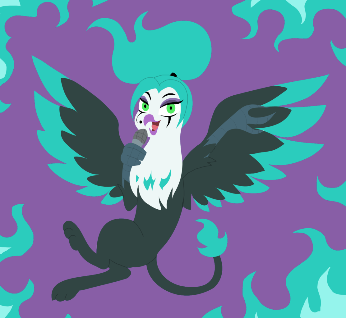 #1633062 - safe, artist:purfectprincessgirl, griffon, pony, crossover ...