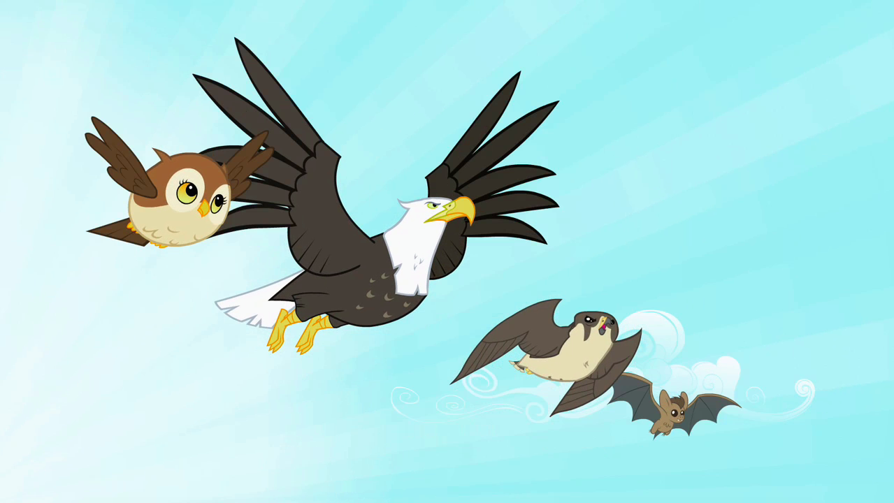 #1636481 - safe, screencap, bald eagle, bat, bird, eagle, falcon, owl ...