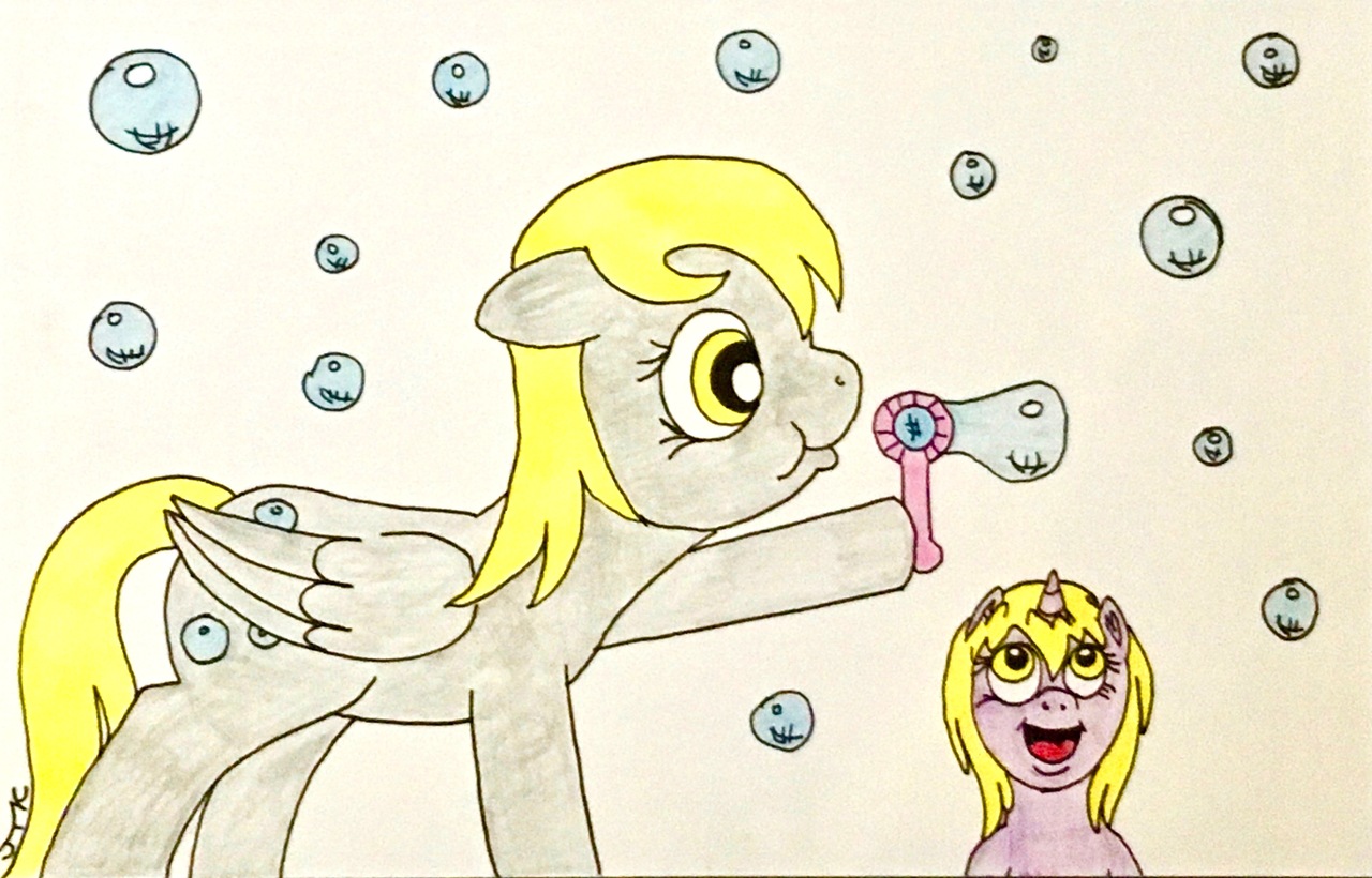 #1640385 - safe, artist:jamestkelley, derpy hooves, dinky hooves, g4 ...