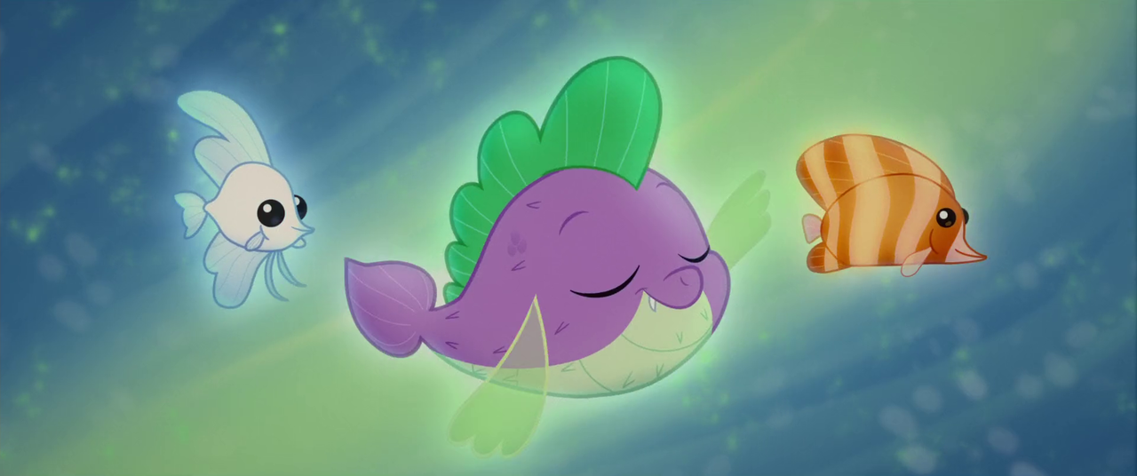 #1642305 - safe, screencap, spike, angelfish, fish, puffer fish ...
