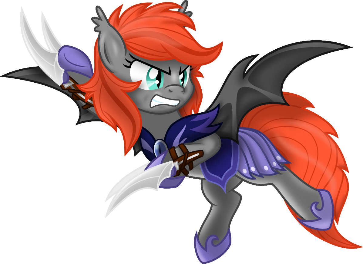 #1623861 - safe, artist:vinylbecks, oc, oc only, oc:grem, bat pony ...