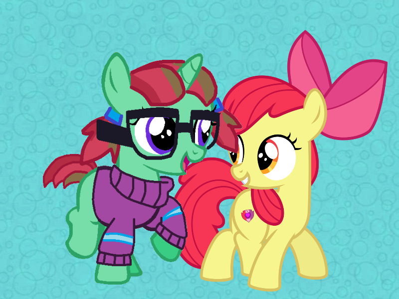 #1625690 - safe, apple bloom, oc, oc:straight a's, g4, bow, clothes ...