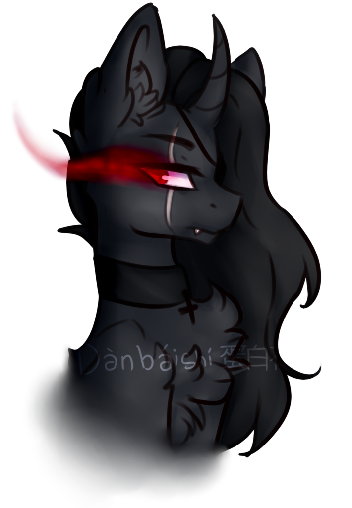 #1626681 - safe, artist:danbaishi, oc, oc only, unicorn, bust, edgy ...