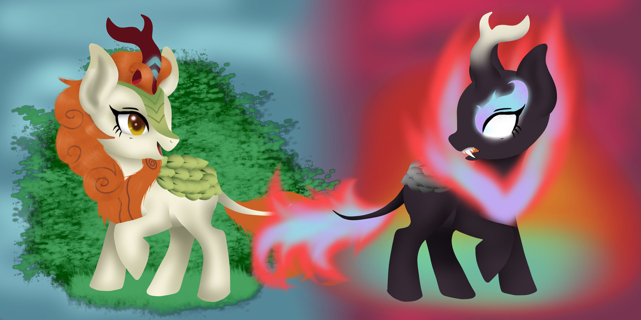 #1845811 - safe, artist:lotus2503, autumn blaze, kirin, nirik, sounds ...