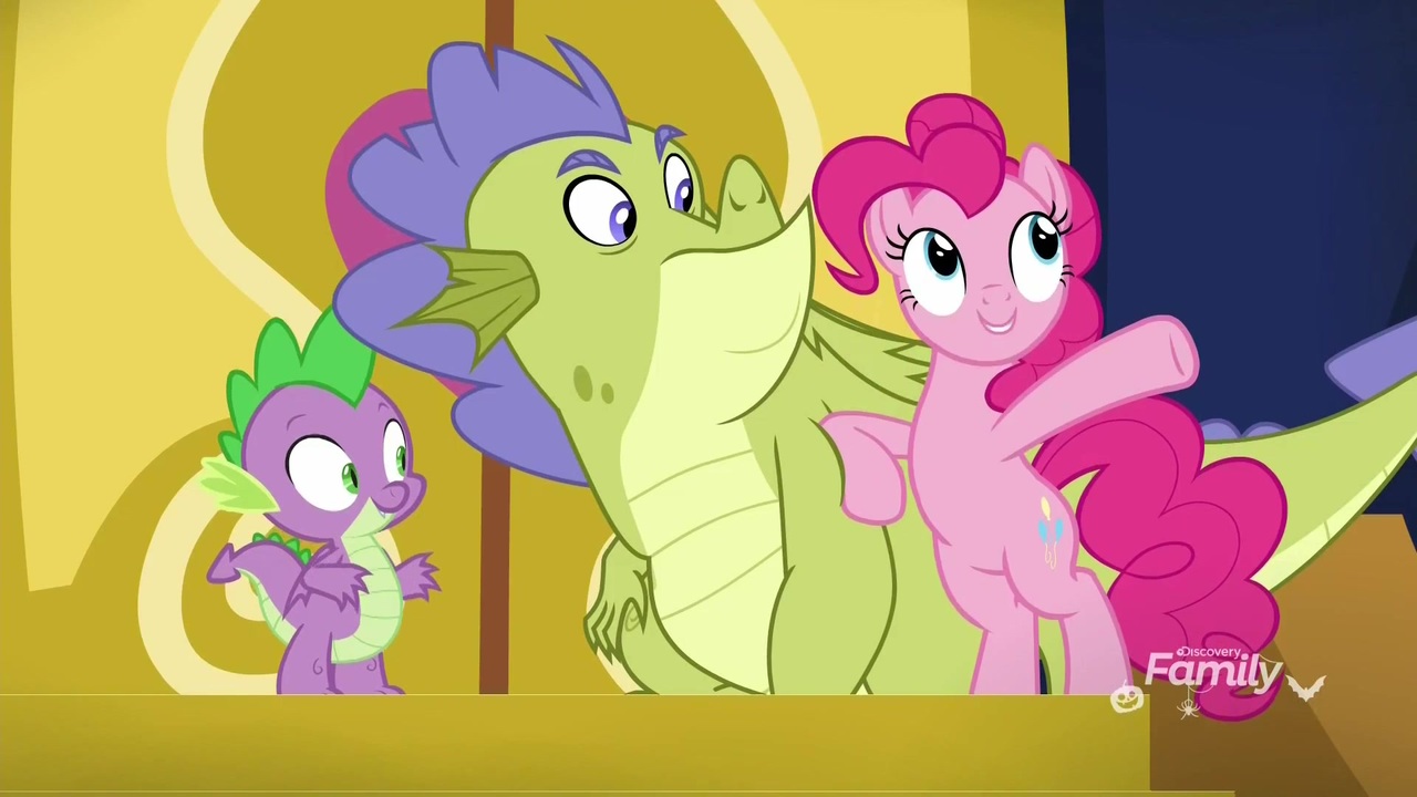 #1853057 - safe, screencap, pinkie pie, sludge (g4), spike, dragon ...