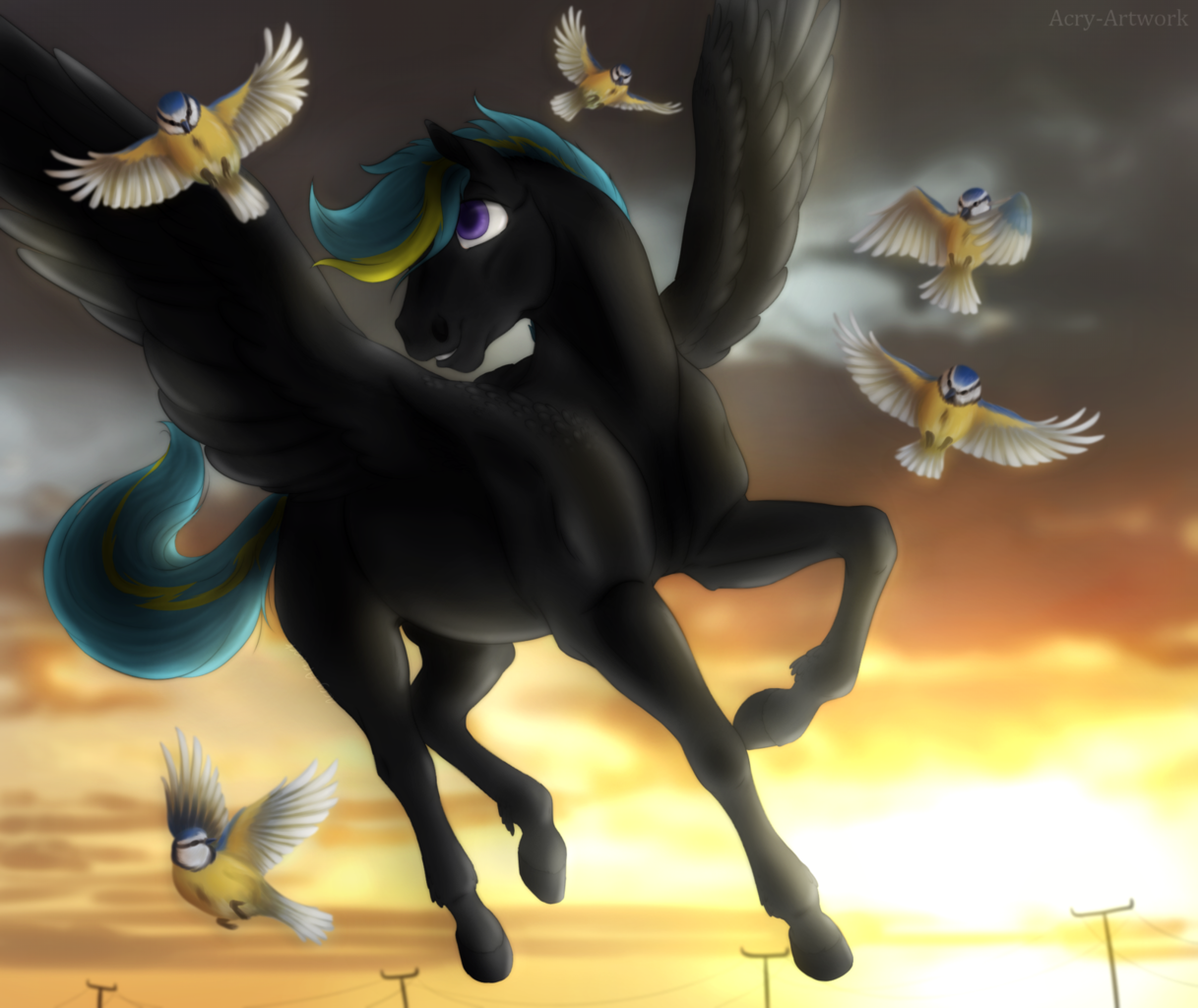 #1853162 - safe, artist:acry-artwork, oc, oc:tornado turbulence, bird ...