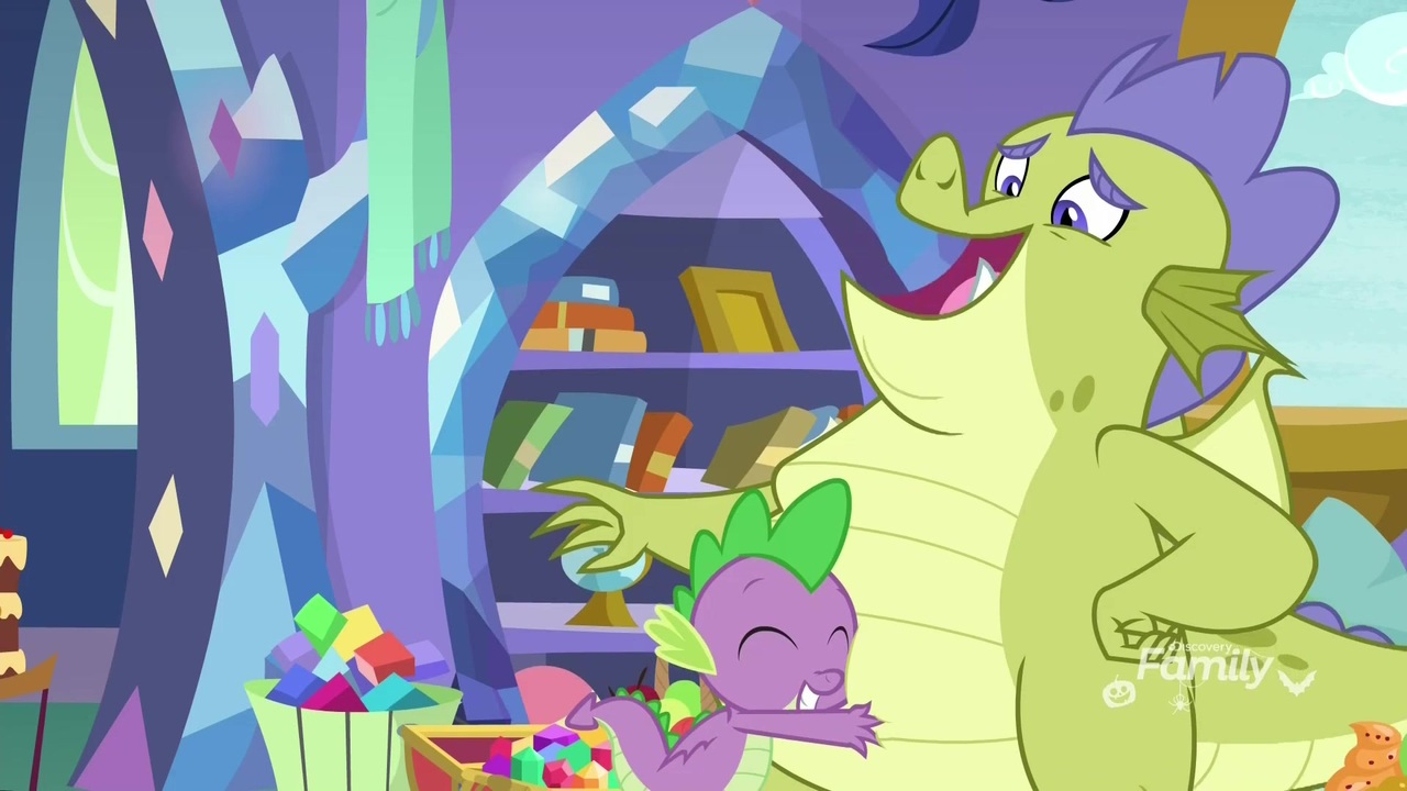 #1855319 - safe, screencap, sludge (g4), spike, dragon, father knows ...