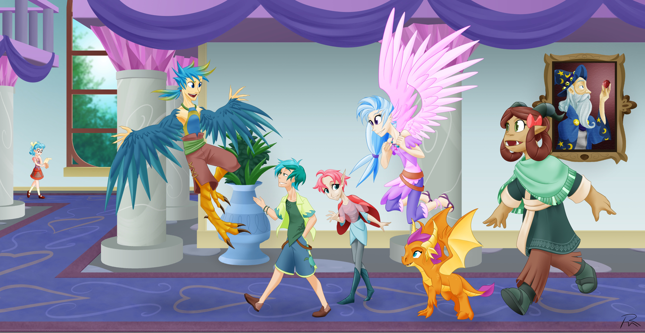 #1856762 - safe, artist:didj, cozy glow, gallus, ocellus, sandbar ...