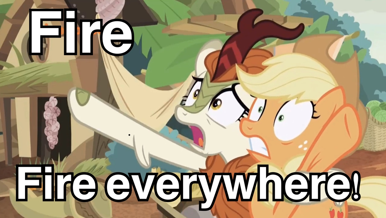 #1857259 - safe, edit, edited screencap, screencap, applejack, autumn blaze, kirin, sounds of ...