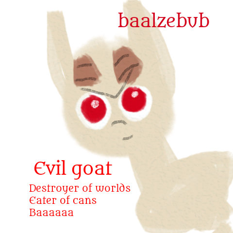 #1858667 - safe, oc, oc only, oc:baalzebub, goat, baaah, demon goat ...