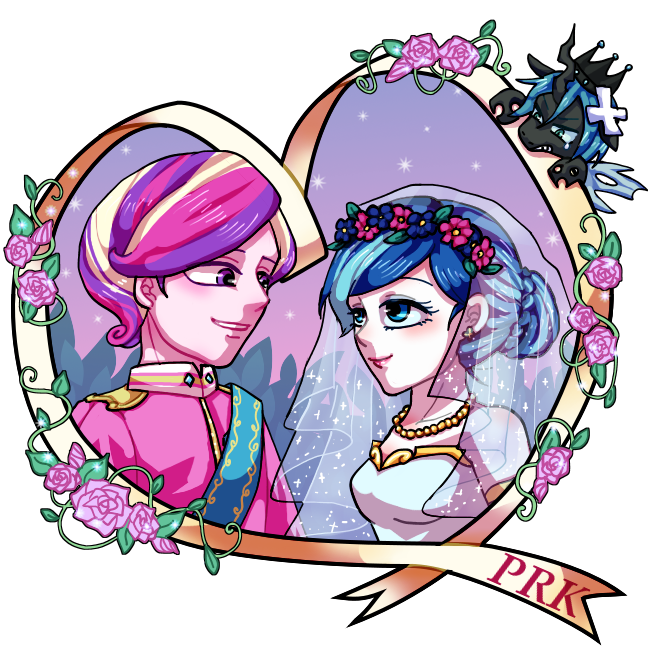 #1859931 - safe, artist:prk, alumnus shining armor, dean cadance, princess cadance, queen ...