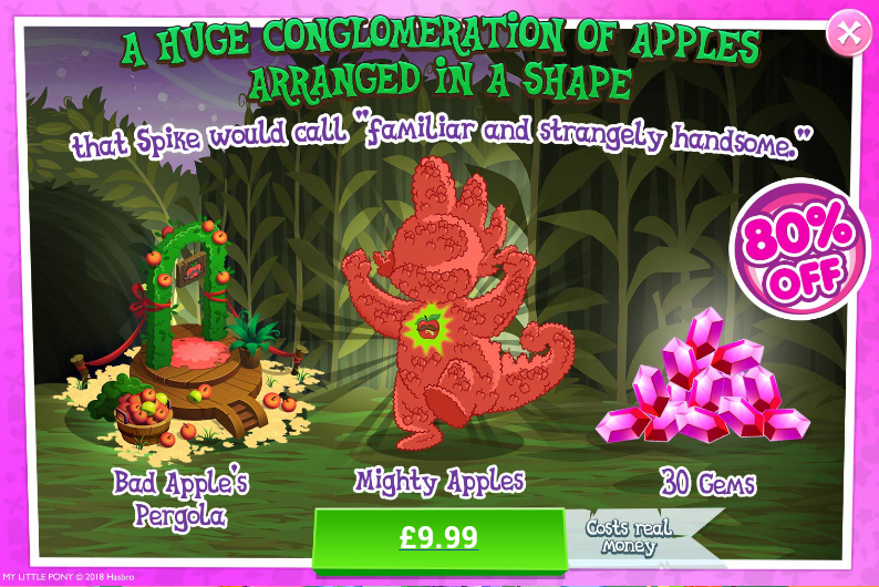 #1862257 - safe, gameloft, bad apple, spike, living apple, g4, night of ...