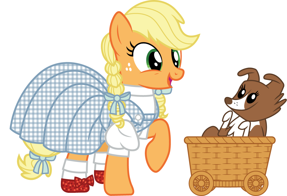 #1864832 - safe, artist:cloudyglow, applejack, winona, dog, earth pony ...