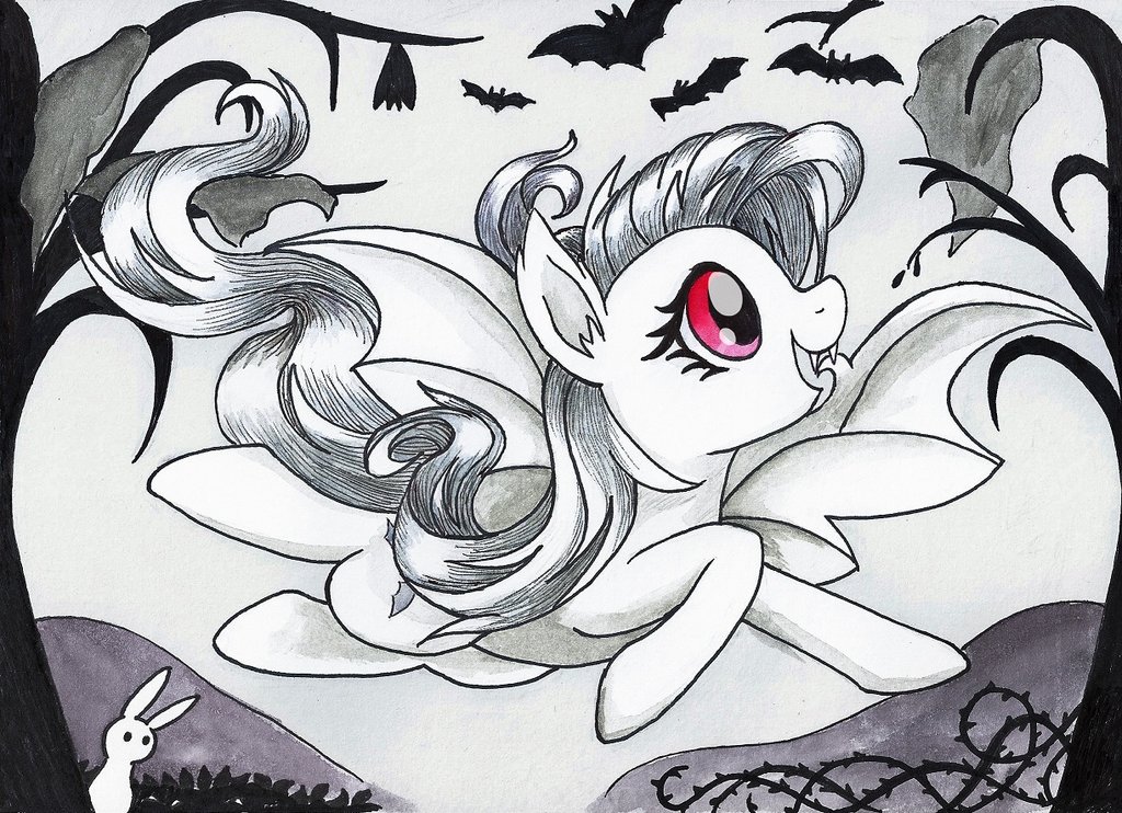 #1868915 - safe, artist:astevenamedwolf, fluttershy, bat pony, pony ...