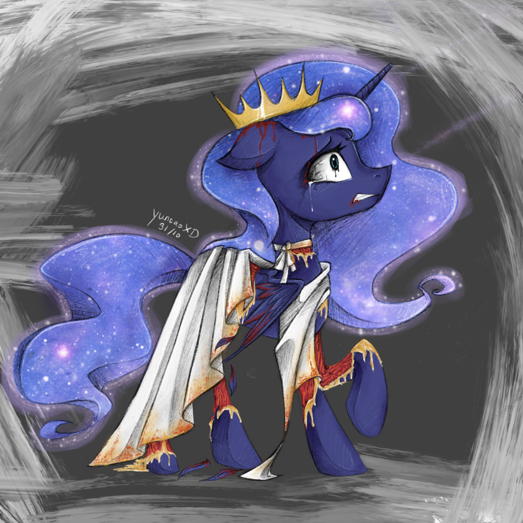 #1871246 - grimdark, grotesque, artist:yuntaoxd, princess luna, alicorn ...