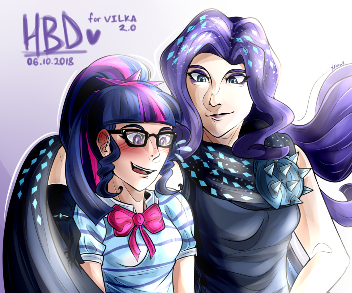 #1849814 - safe, artist:xahowi-fexedoo, rarity, sci-twi, twilight ...