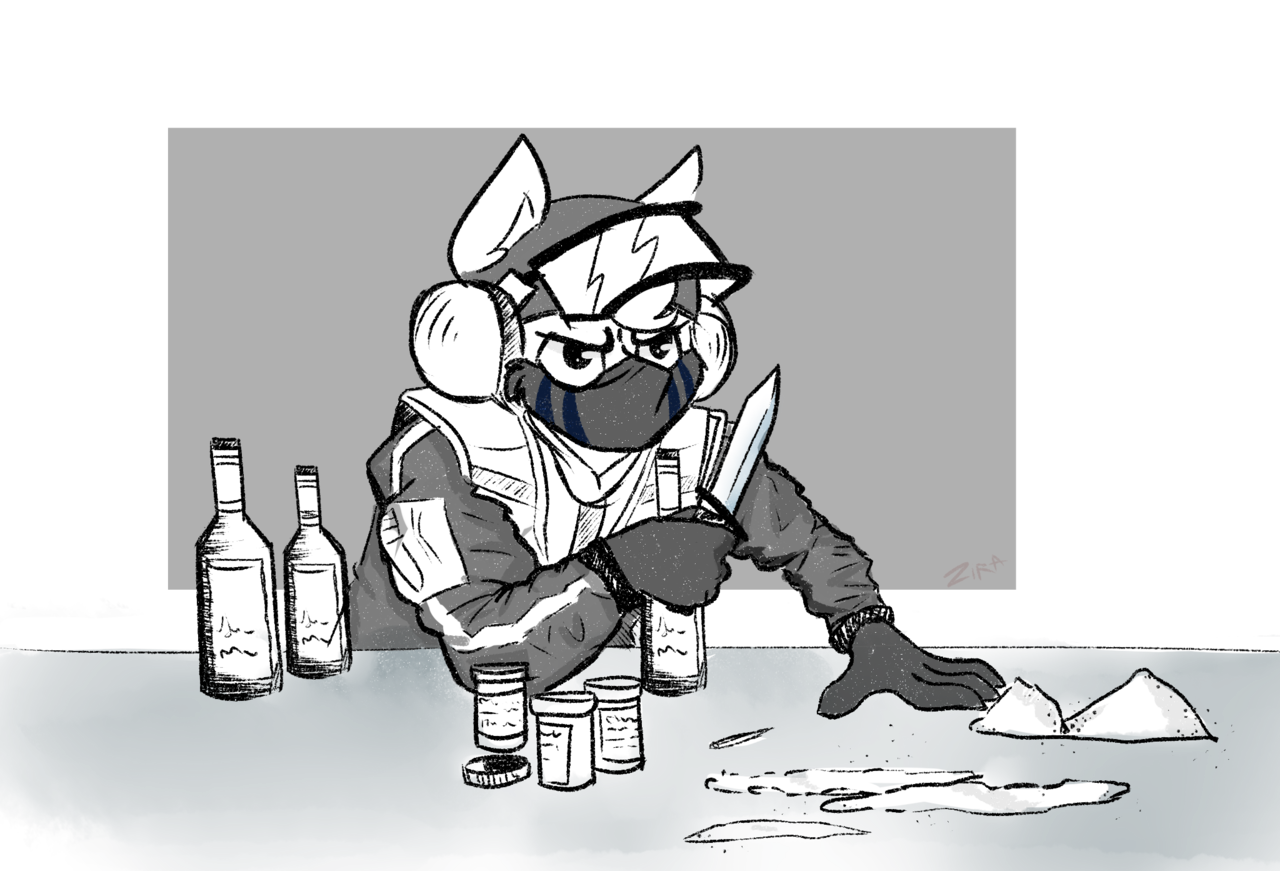 #1879961 - safe, artist:zira, pony, bandit, black and white, bottle ...