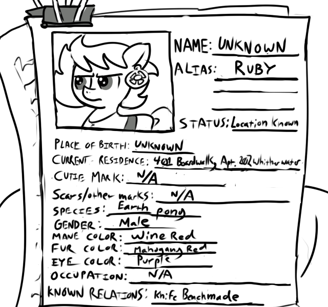 #1880420 - safe, artist:ficficponyfic, oc, oc only, oc:ruby rouge ...