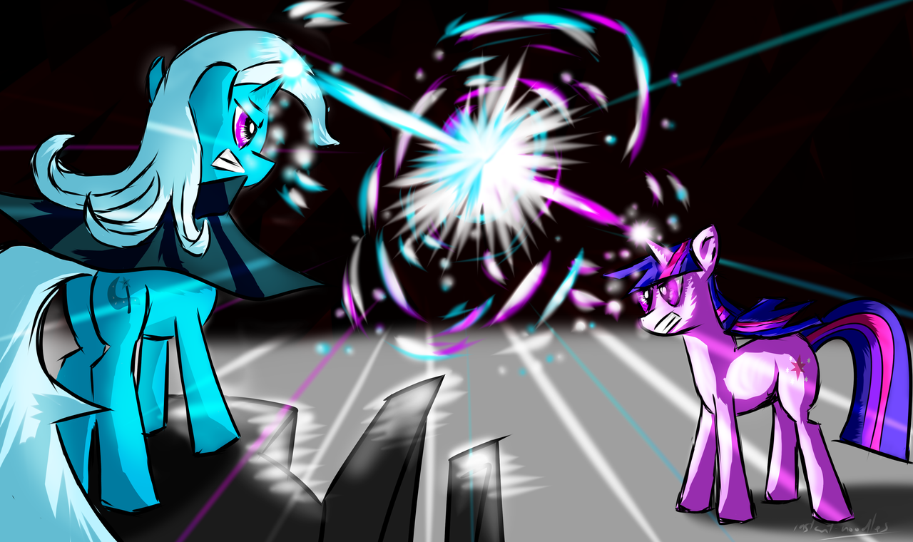#1882449 - safe, artist:instant-noodle5, trixie, twilight sparkle, pony ...
