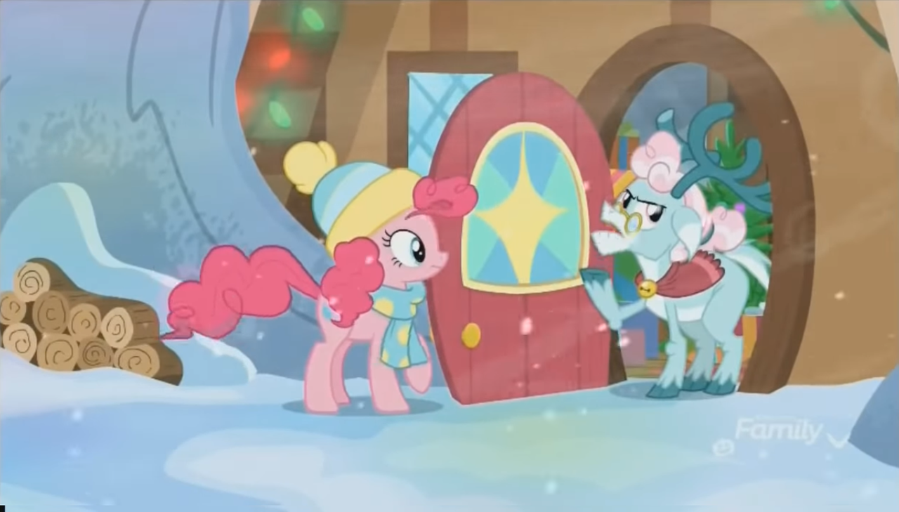 #1872906 - safe, screencap, aurora the reindeer, pinkie pie, deer ...