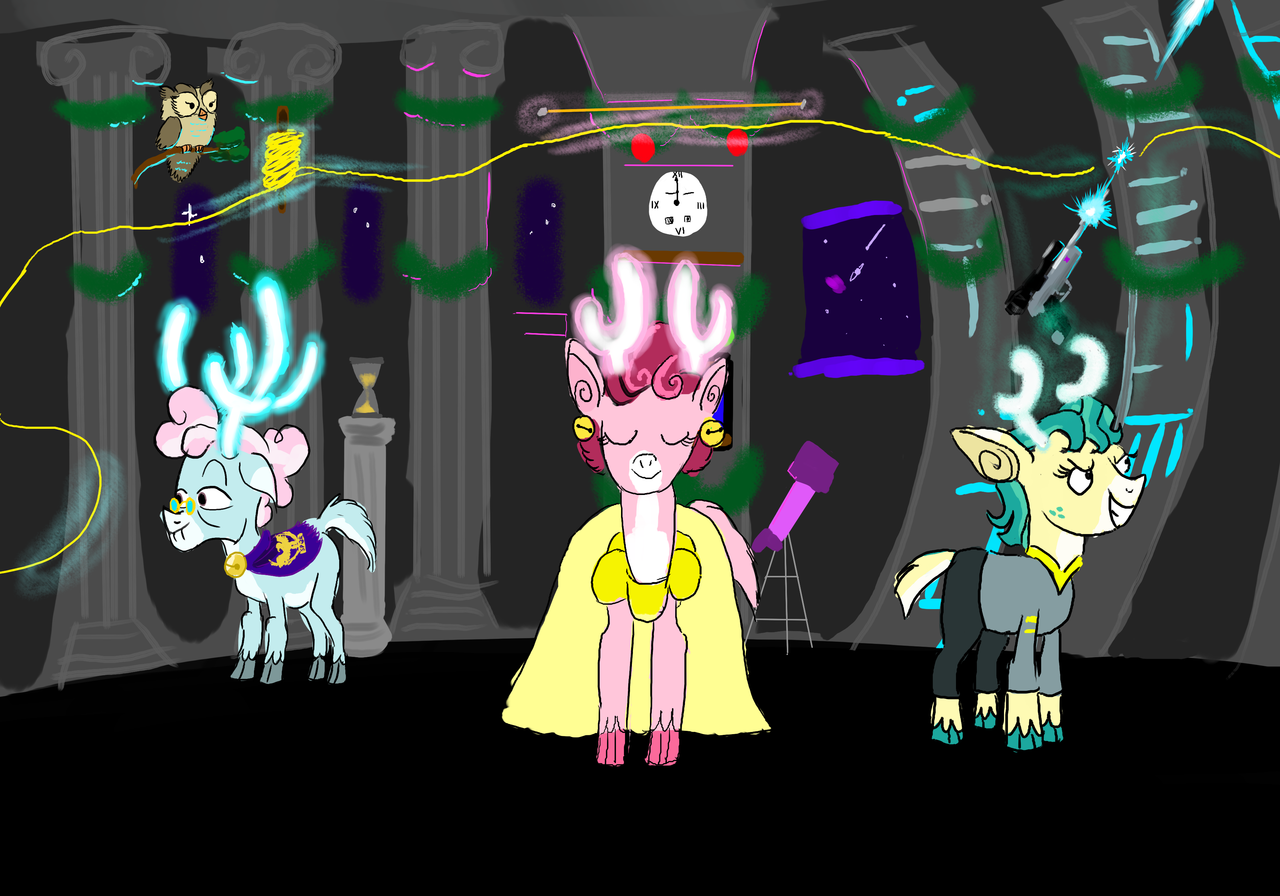 #1887430 - safe, artist:horsesplease, alice the reindeer, aurora the ...