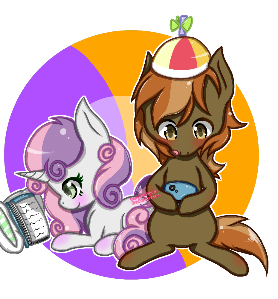 #1892740 - safe, artist:gardianripu, button mash, sweetie belle, earth ...