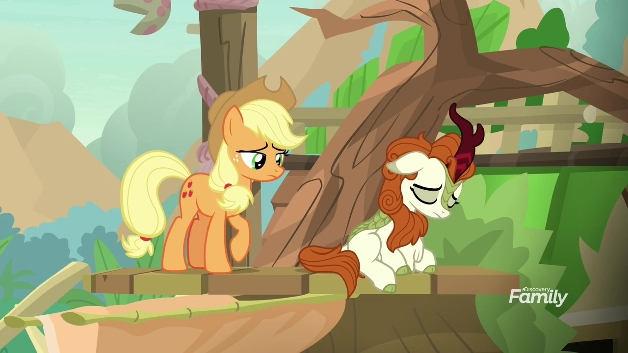 #1876306 - safe, screencap, applejack, autumn blaze, kirin, pony, g4, my little pony: friendship ...