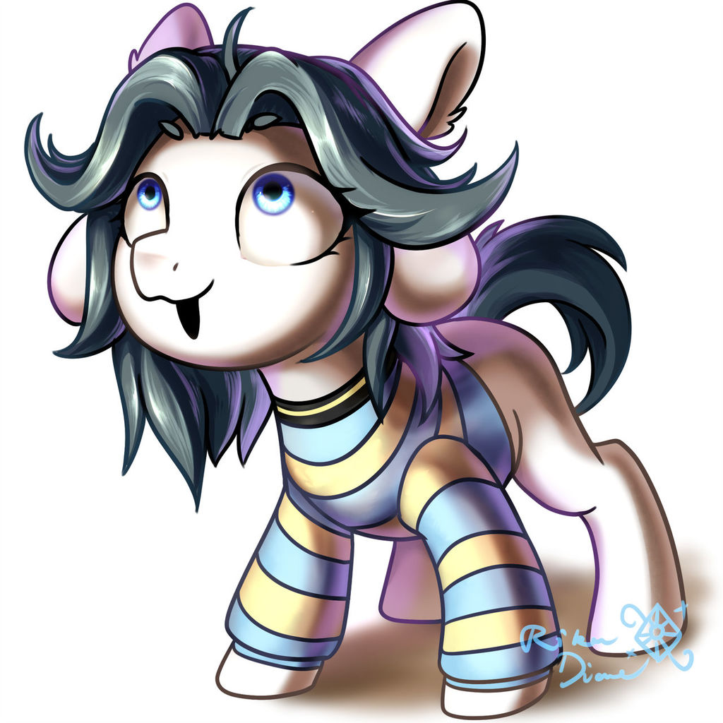 #1905784 - safe, artist:rikadiane, pony, temmie, ponified, solo ...