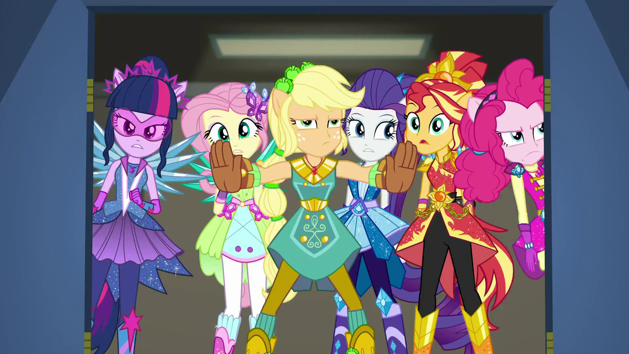 #1907272 - safe, screencap, applejack, fluttershy, pinkie pie, rarity ...