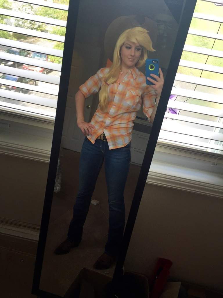 #1911876 - safe, applejack, human, g4, boots, clothes, cosplay, costume ...