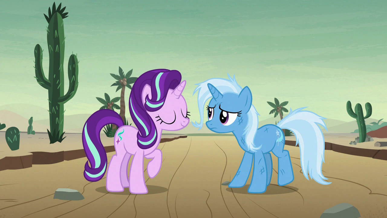 #1913136 - safe, screencap, hoo'far, starlight glimmer, trixie, pony ...