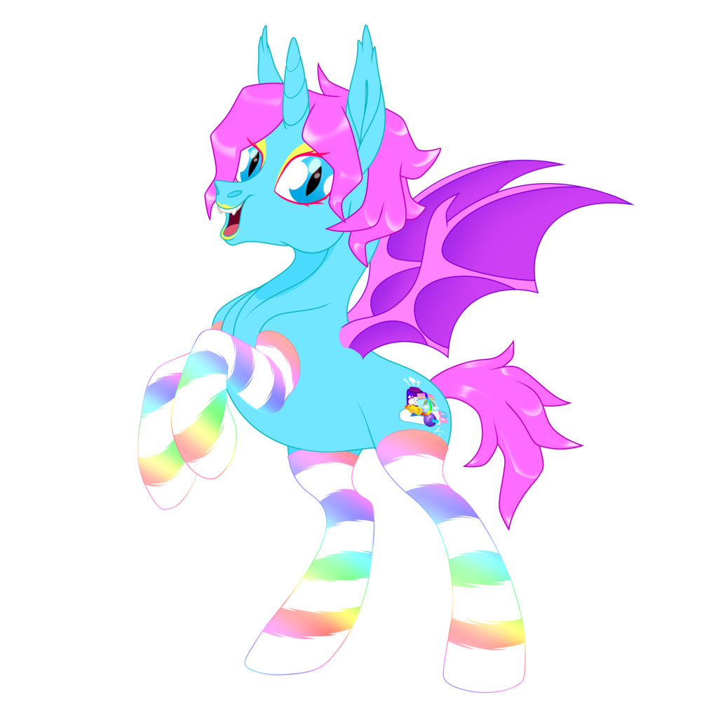 #1914158 - safe, artist:moonhoek, artist:wumbl3, oc, oc only, oc:chroma wave, alicorn, bat pony ...